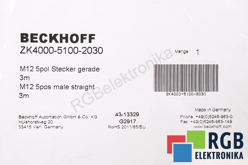 BECKHOFF ZK4000-5100-2030 | RGB Automatyka industrial automation center