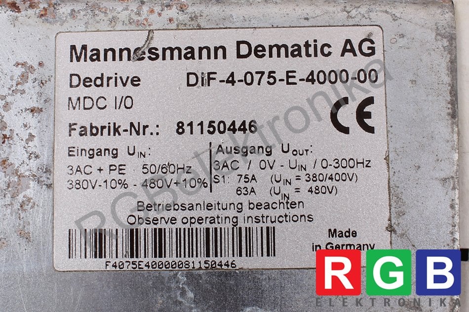 DEMAG DIF-4-075-E-4000-00 | RGB Automatyka industrial automation center
